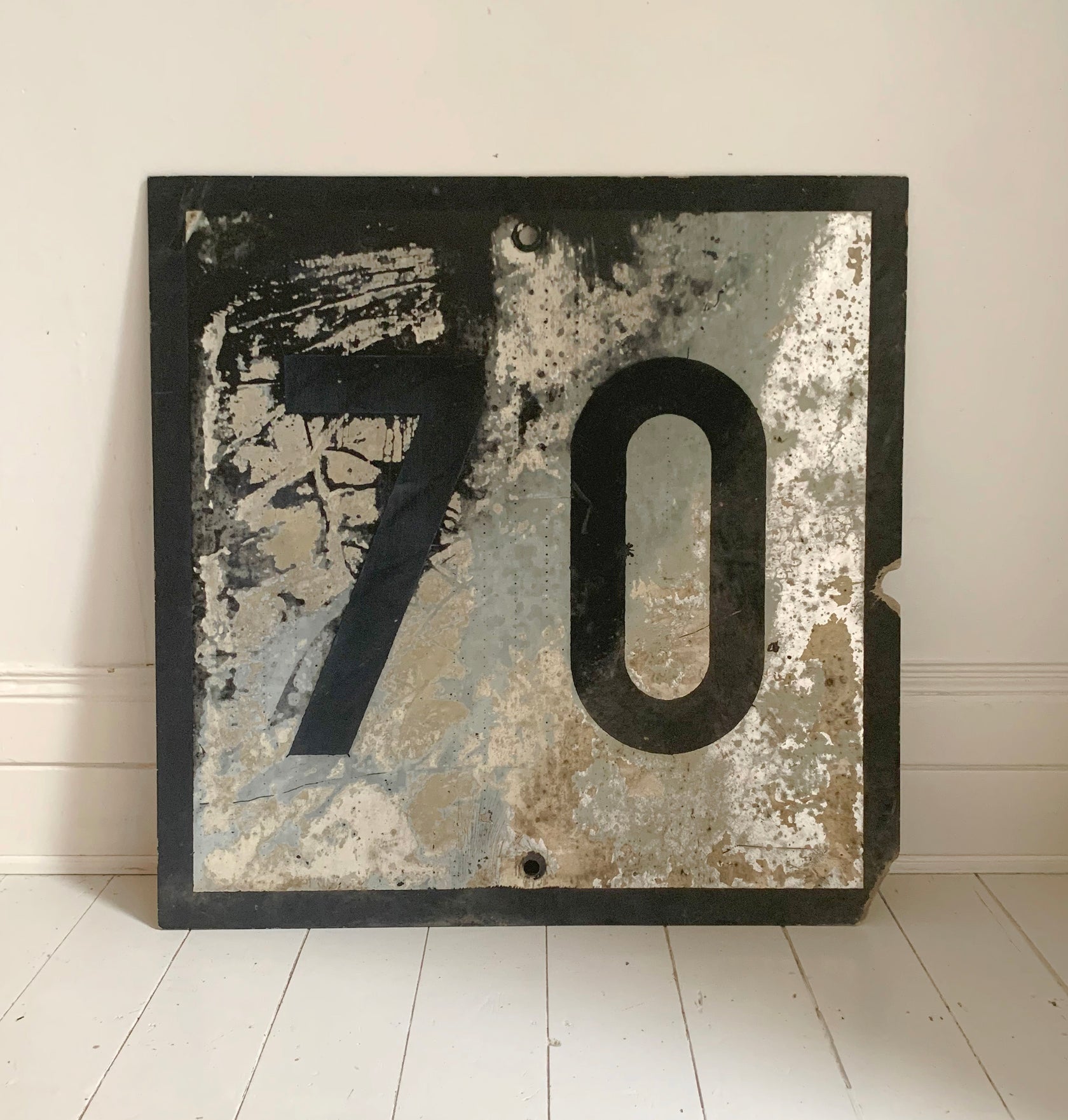 Large Rare Distressed French SNCF Railway 70 Speed Limit Sign ...